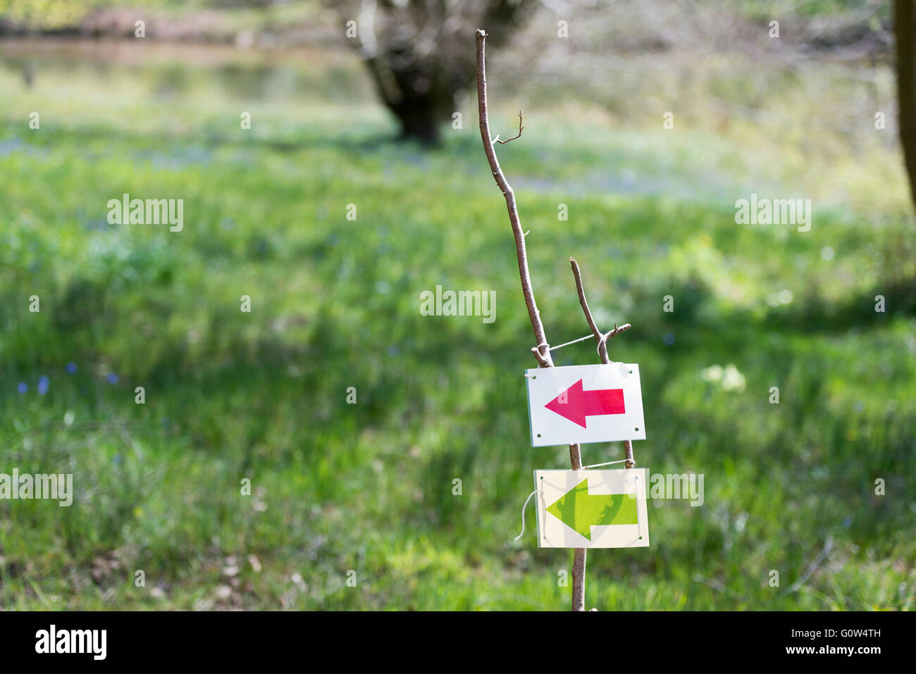 Arrows showing direction on trail hi-res stock photography and images ...
