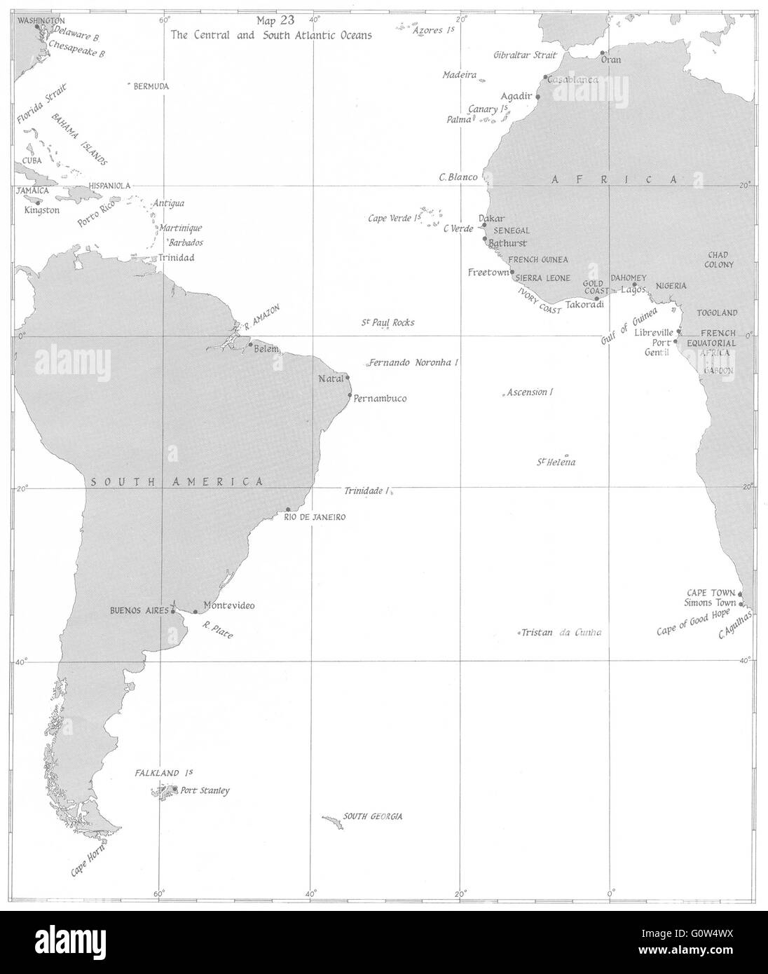 Atlantic Ocean Map Black And White