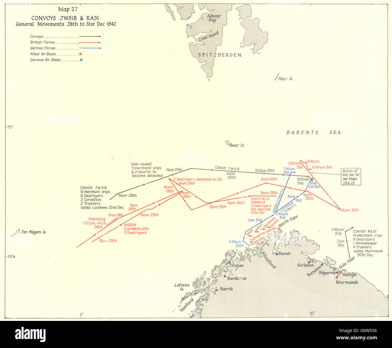 ARCTIC: Convoys JW 51B & RA51 General Movements 28th to 31st Dec 1942 ...