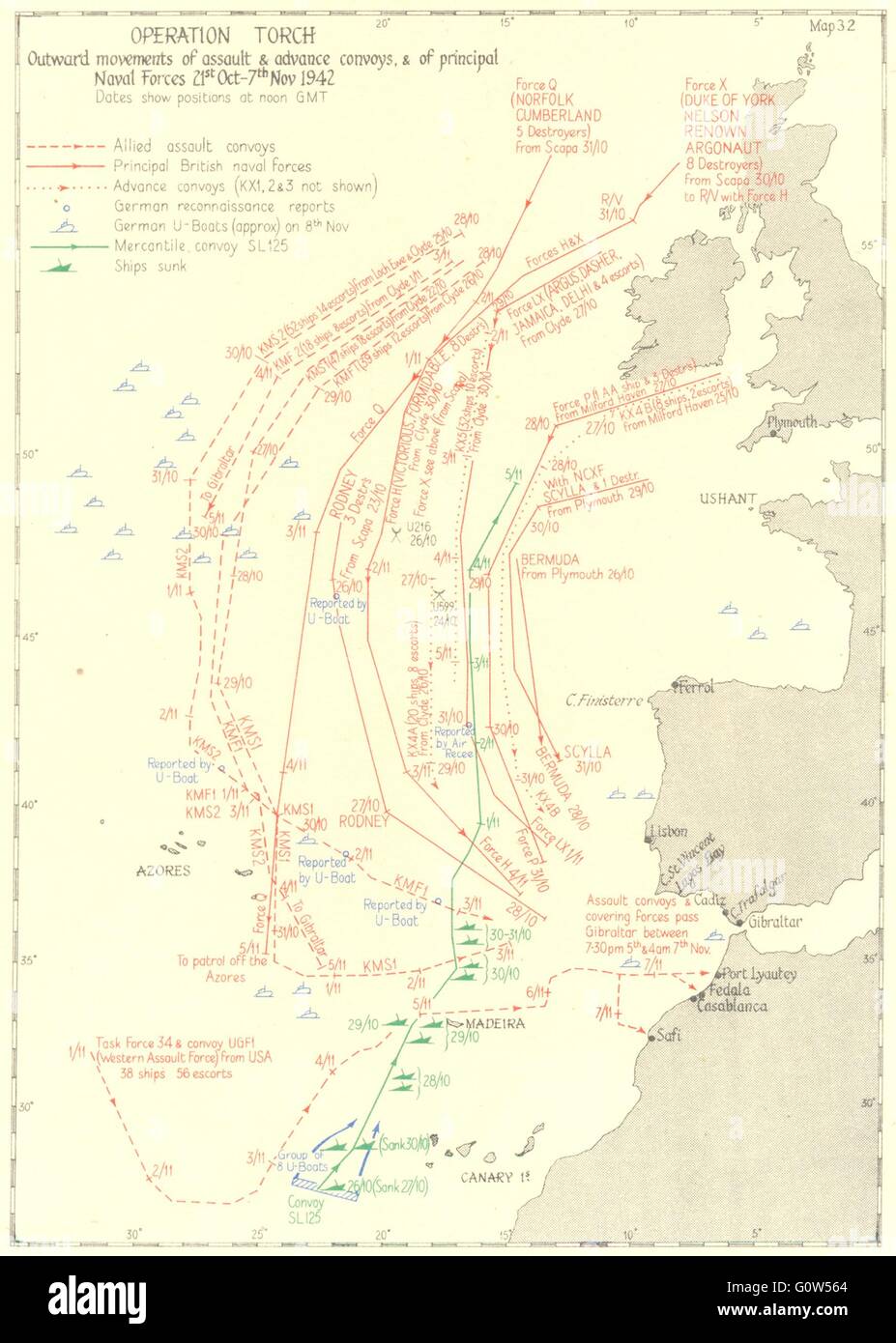 ALGERIA: Operation Torch: Assault & convoys; Naval Forces Oct-Nov 1942 ...