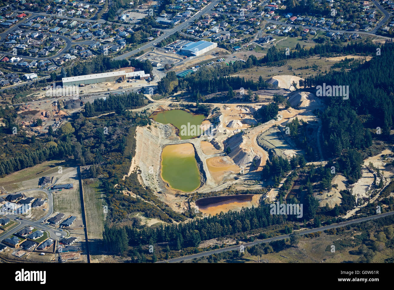 Sand quarry at old Fairfield Brickworks, Dunedin, Otago, South Island ...