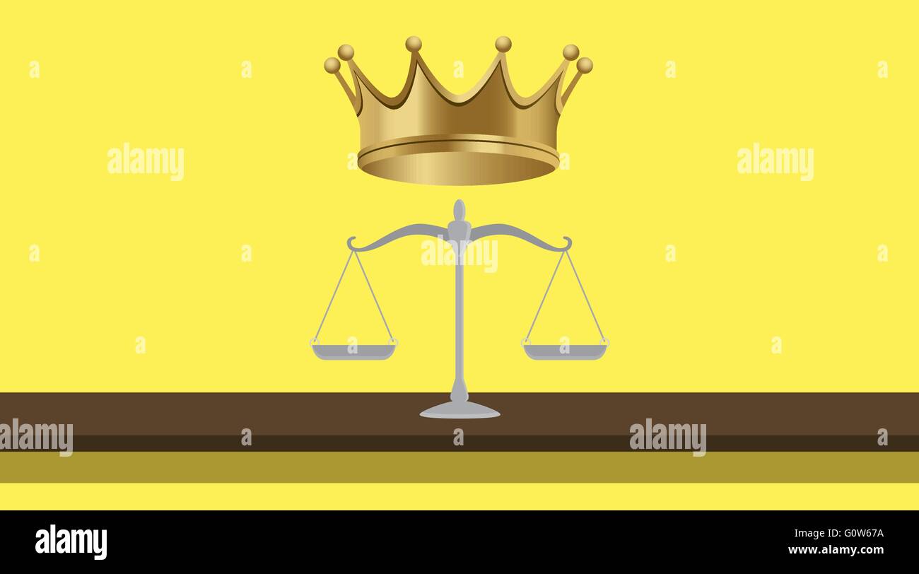law is king illustration with scale and gold crown Stock Vector Image ...