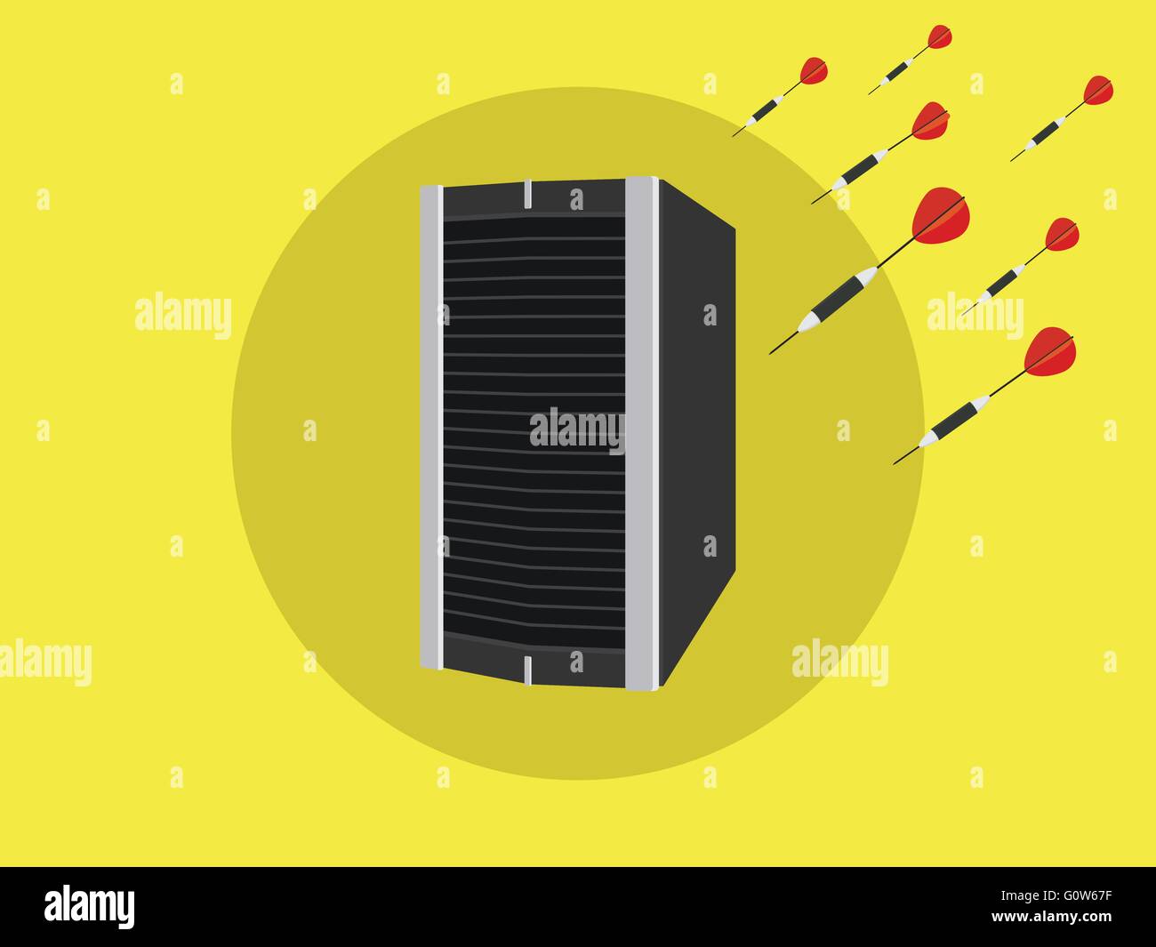 server attack illustration with attacked symbol Stock Vector Image ...