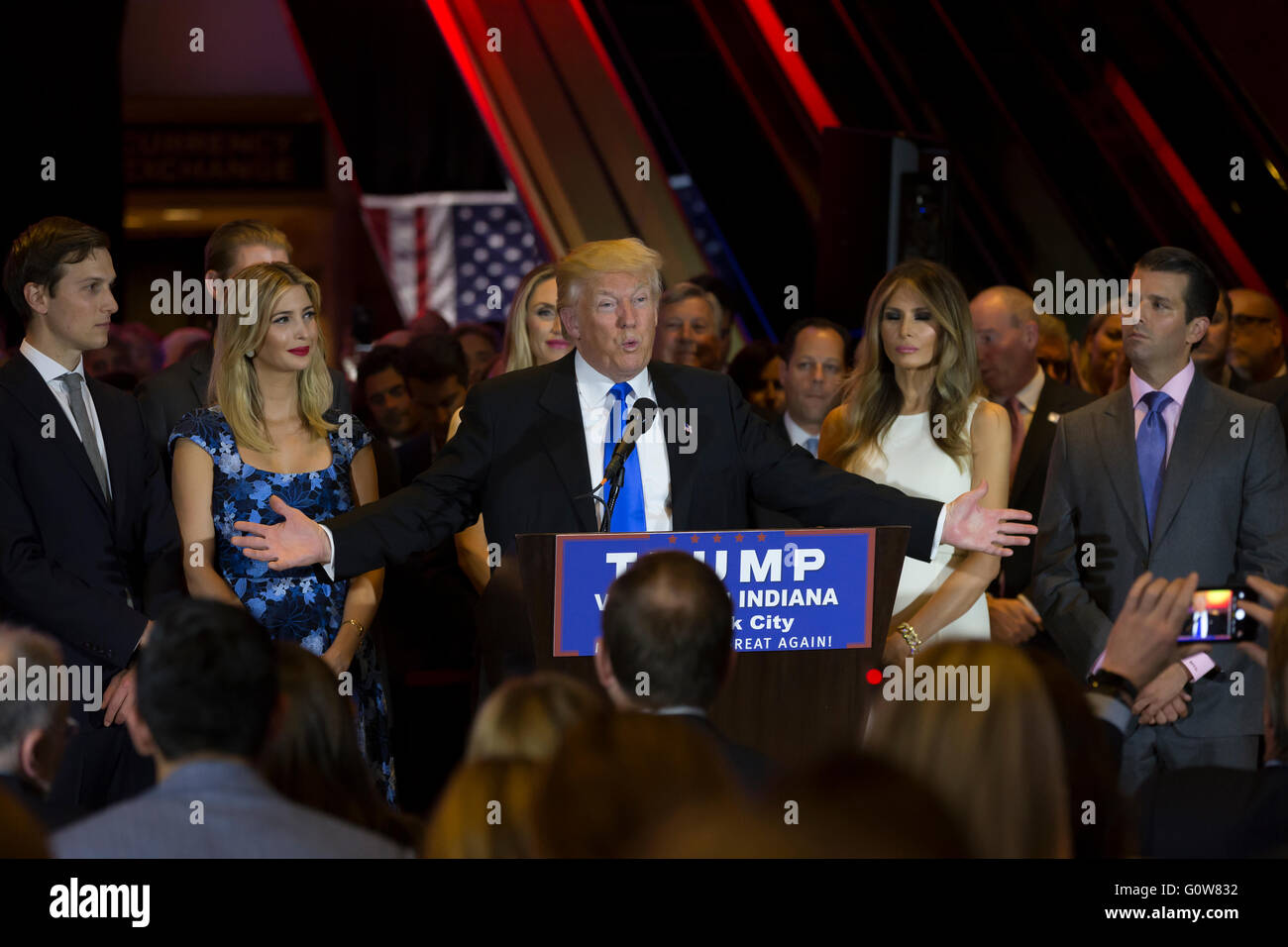 Donald Trump delivers victory speech after winning Indiana primary of ...