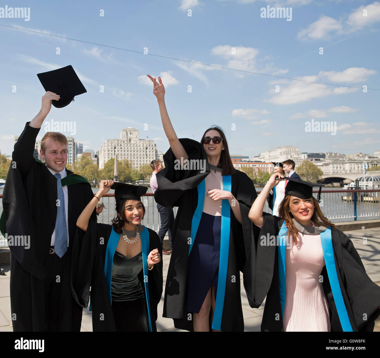 Graduation ceremony hat throwing uk hi-res stock photography and images ...