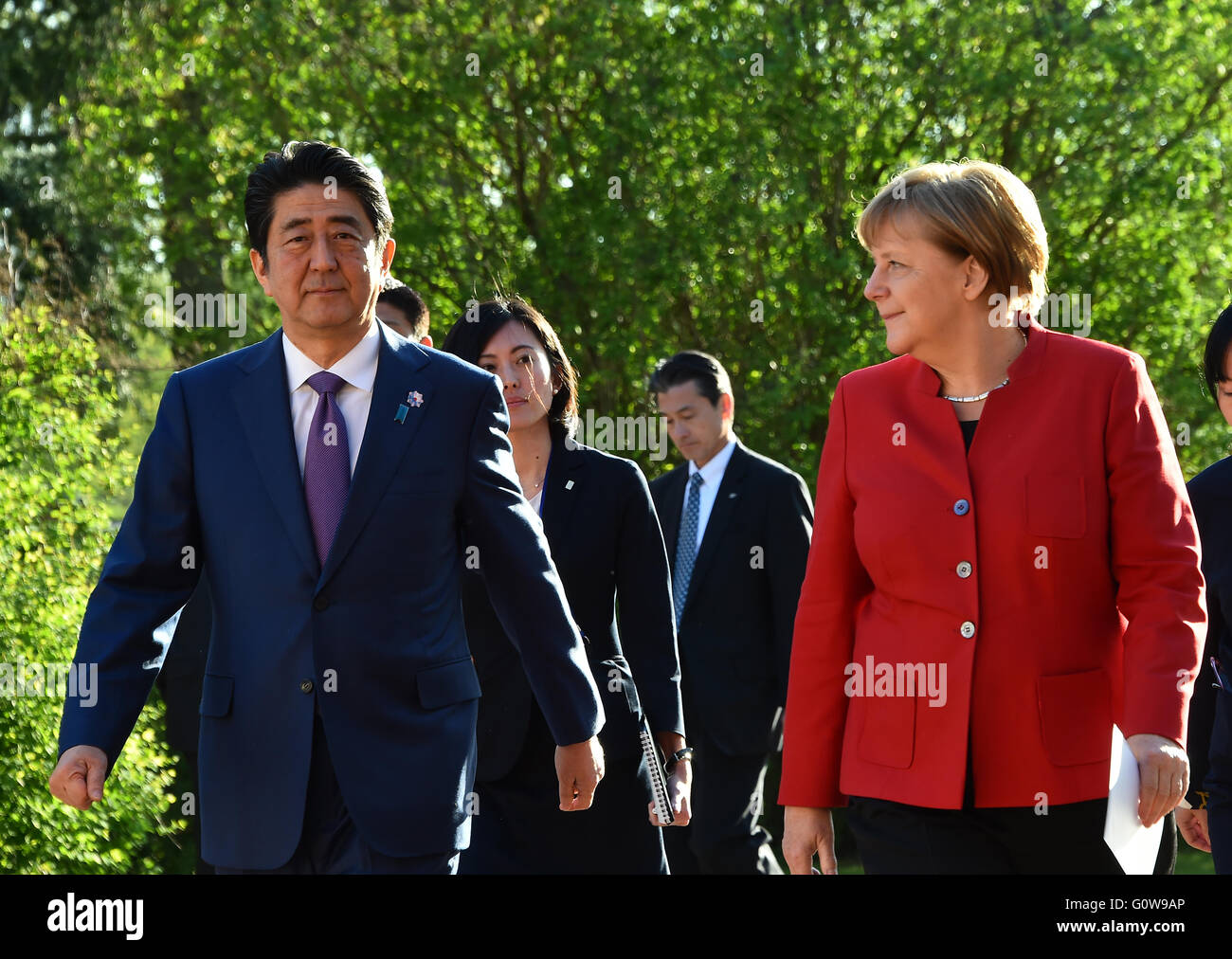 Meseberg, Germany. 04th May, 2016. German Chancellor Angela Merkel and ...