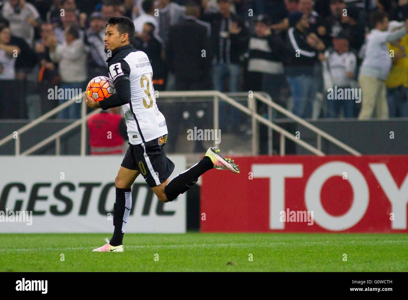 Sao Paulo, Brazil. 4th May, 2016. Corinthians goal Celebration marked ...