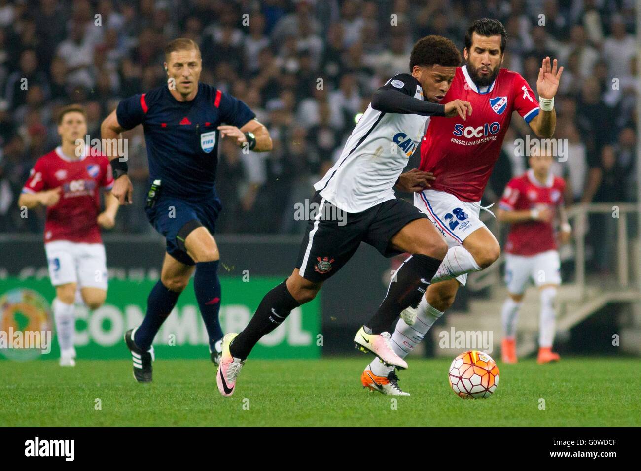 Sao Paulo, Brazil. 4th May, 2016. Andr? during the match between Corinthians and Nacional (URU ...