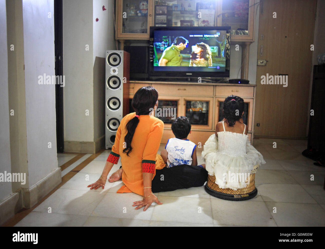 Indian Family Watching Tv