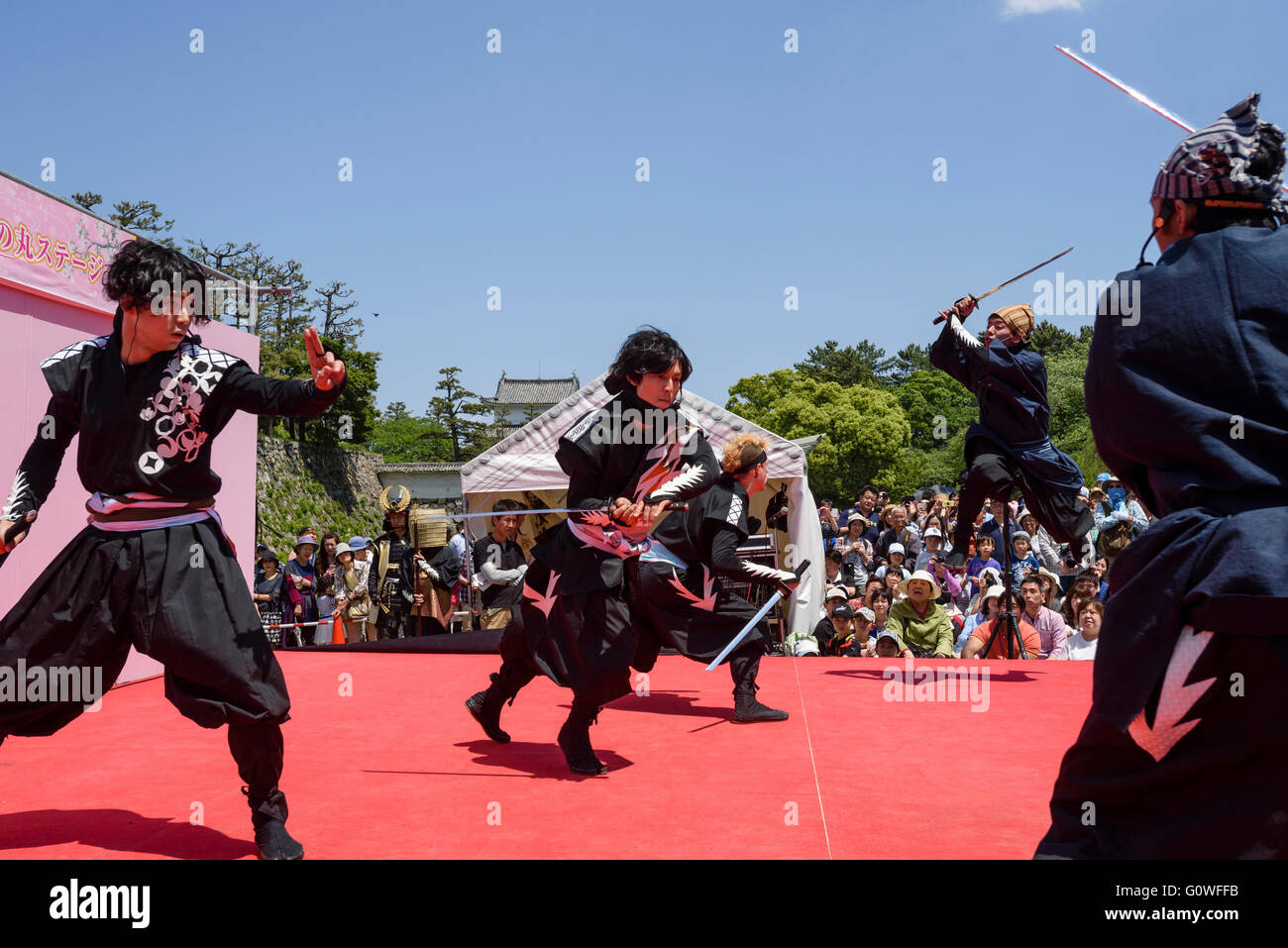 Nagoya, Japan. 5th May, 2016. Ninjas perform during an event at Nagoya ...