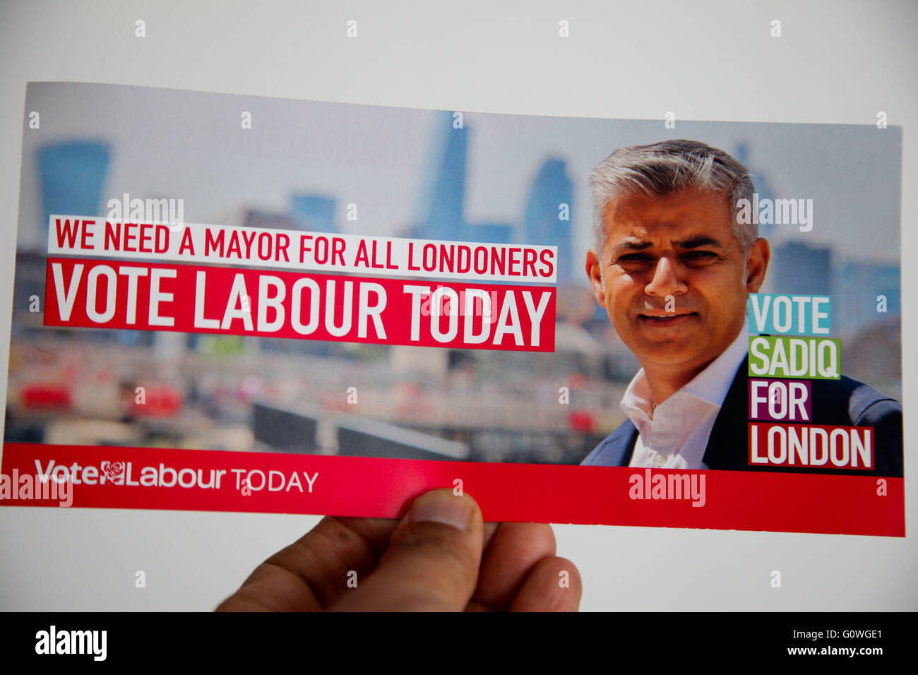 North London, UK. 5th May 2016. Campaign leaflet by the Labour Party ...