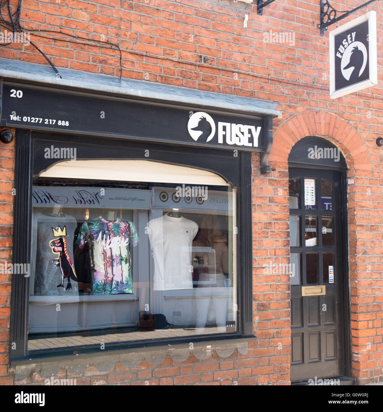 Brentwood, Essex, UK. 5th May, 2016. Fusey, the shop owned by reality ...
