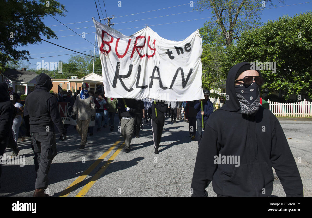 Stone Mountain, GA, USA. 23rd Apr, 2016. Anti-Ku Klux Klan protest ...
