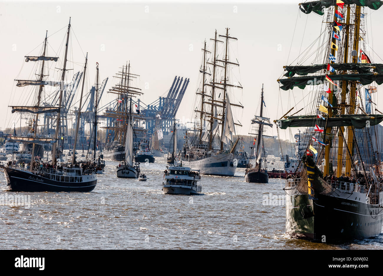 Hamburg, Germany. 05th May, 2016. Sailboats with the 'Alexander von ...