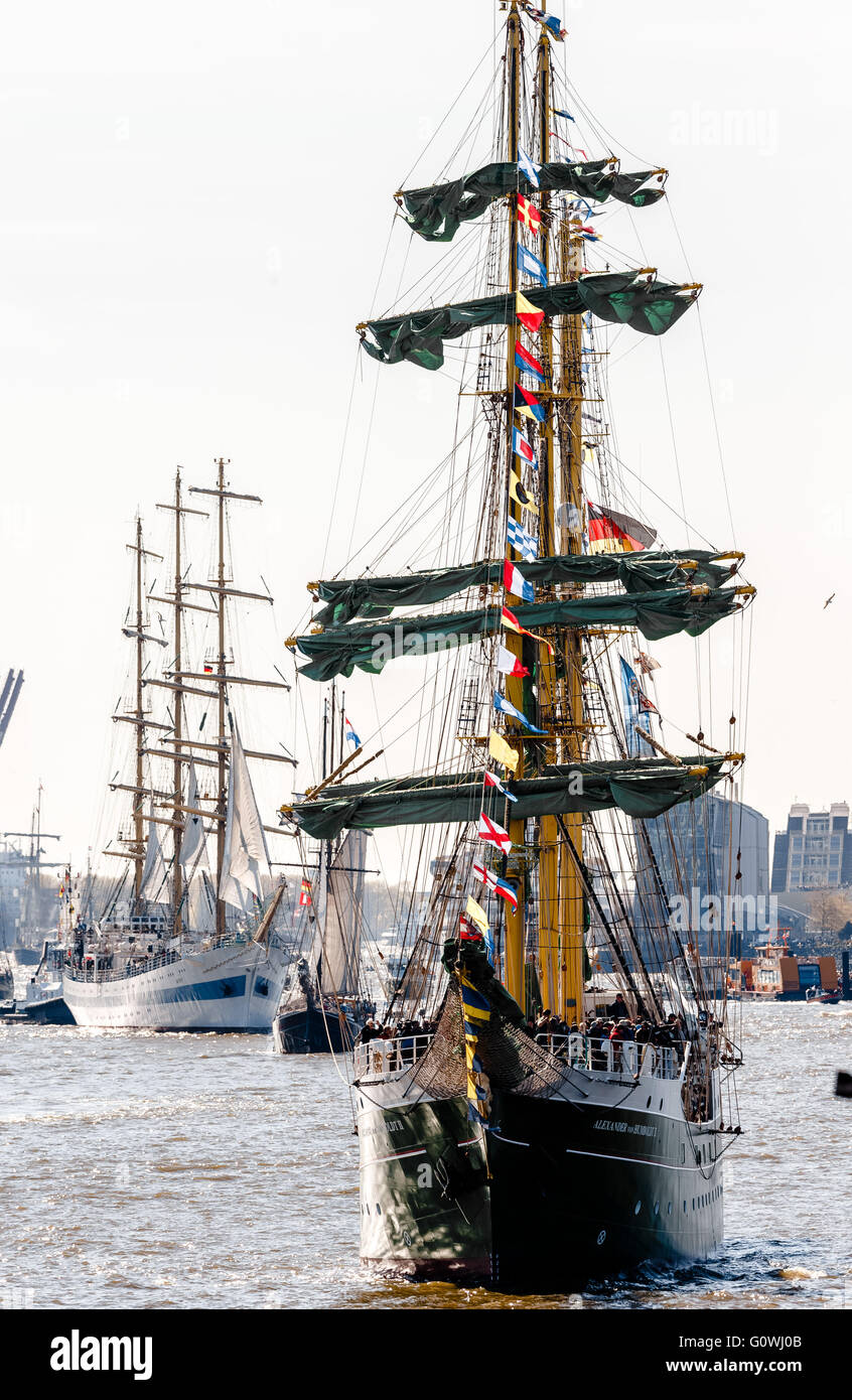 Hamburg, Germany. 05th May, 2016. Sailboats with the 'Alexander von ...