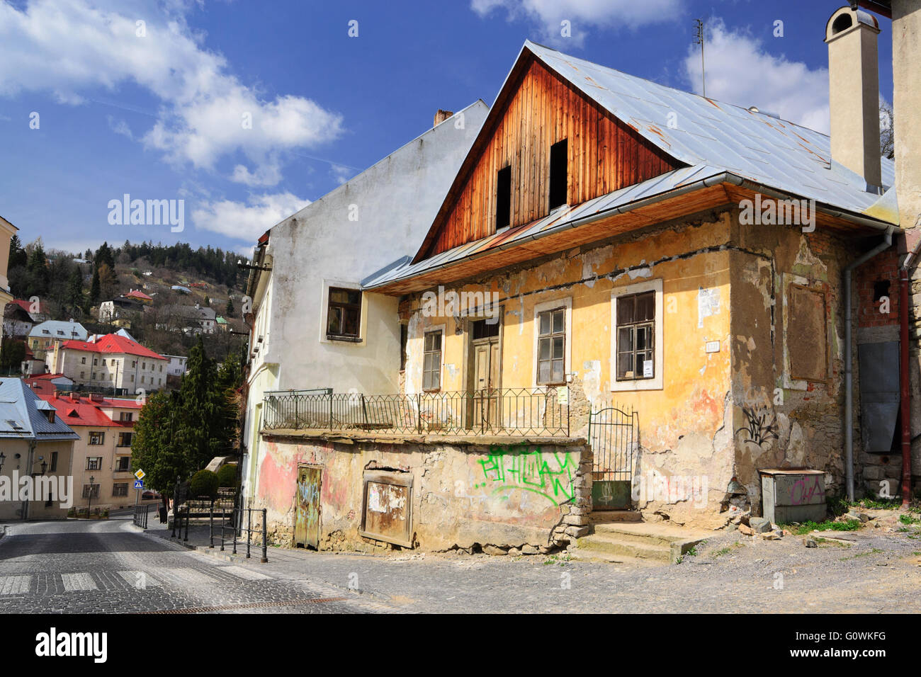 historic center town Banska Stiavnica, Slovakia Unesco Stock Photo - Alamy
