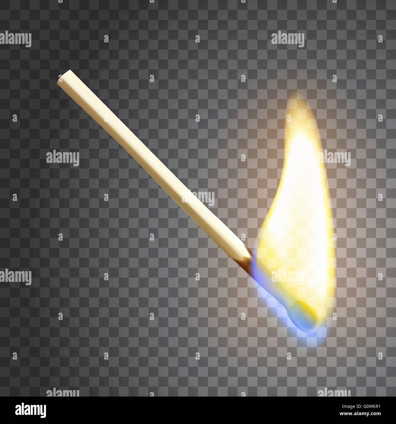 Realistic burning match Stock Vector Image & Art - Alamy