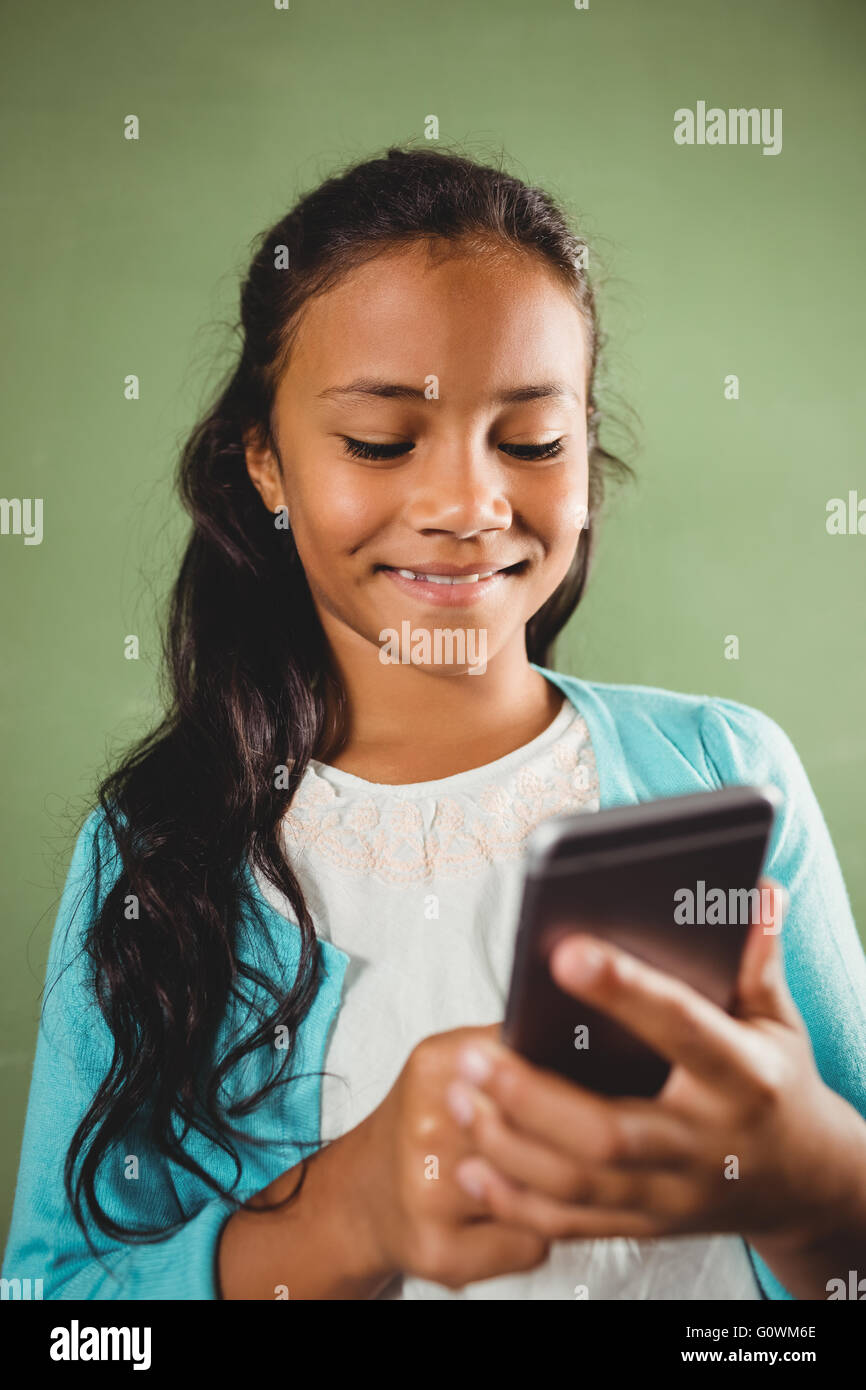 Girl using a smartphone Stock Photo - Alamy