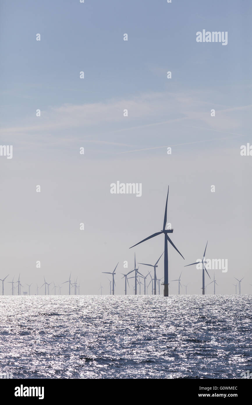 Walney Offshore Wind Farm off the Cumbrian Coast in the UK Stock Photo ...