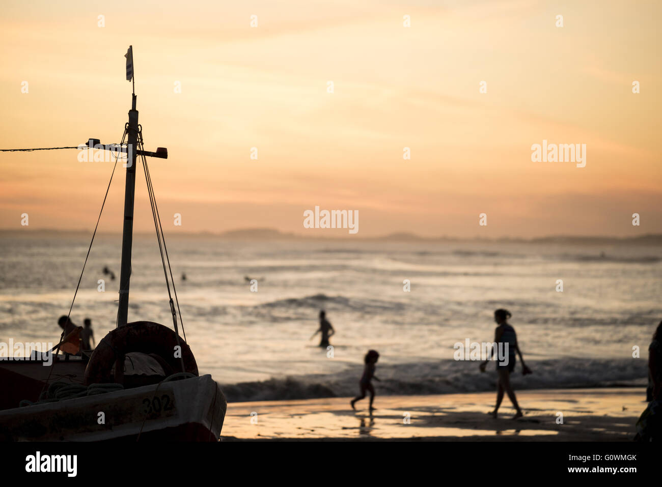 Seaside landscape on summer vacation sunset with beach coast view ...
