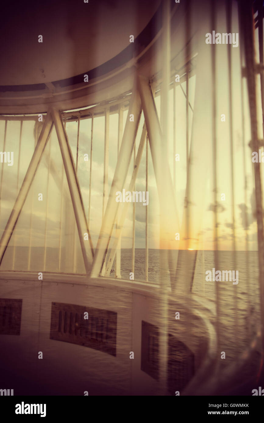 Double exposure from lighthouse room and panoramic view from above of ...