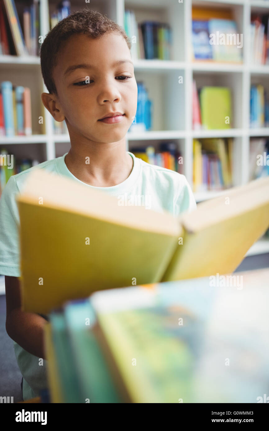 Little boy reading a book Stock Photo - Alamy
