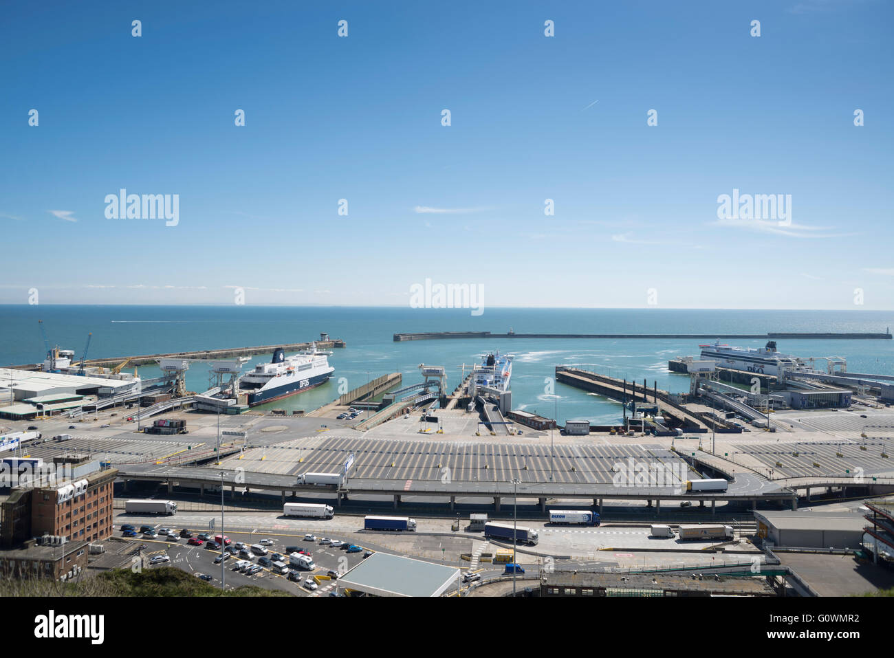 View of Dover Port on a beautiful sunny day Stock Photo - Alamy