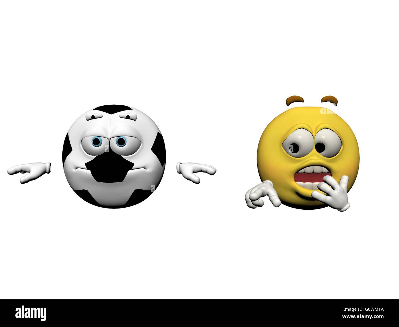 Two emoticon sport soccer and yellow Stock Photo - Alamy