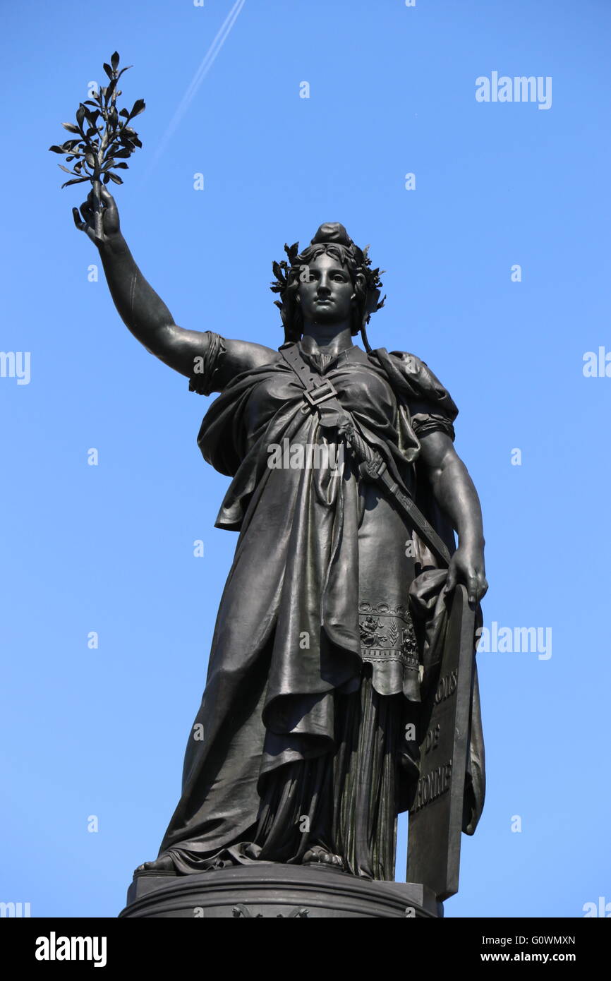 Statue of The Republic Square in Paris Stock Photo - Alamy