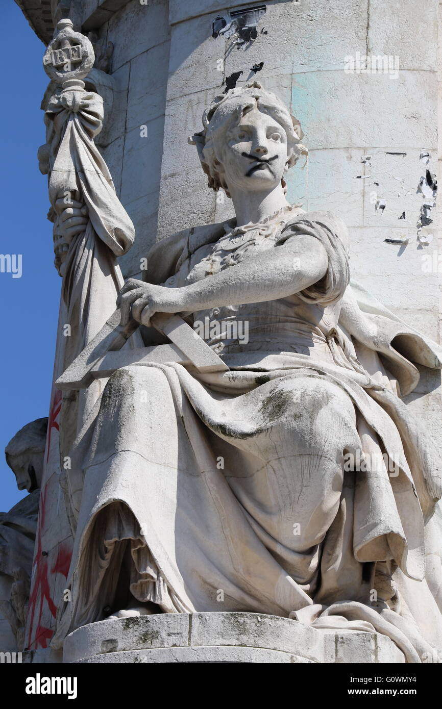 Statue of The Republic Square in Paris Stock Photo - Alamy