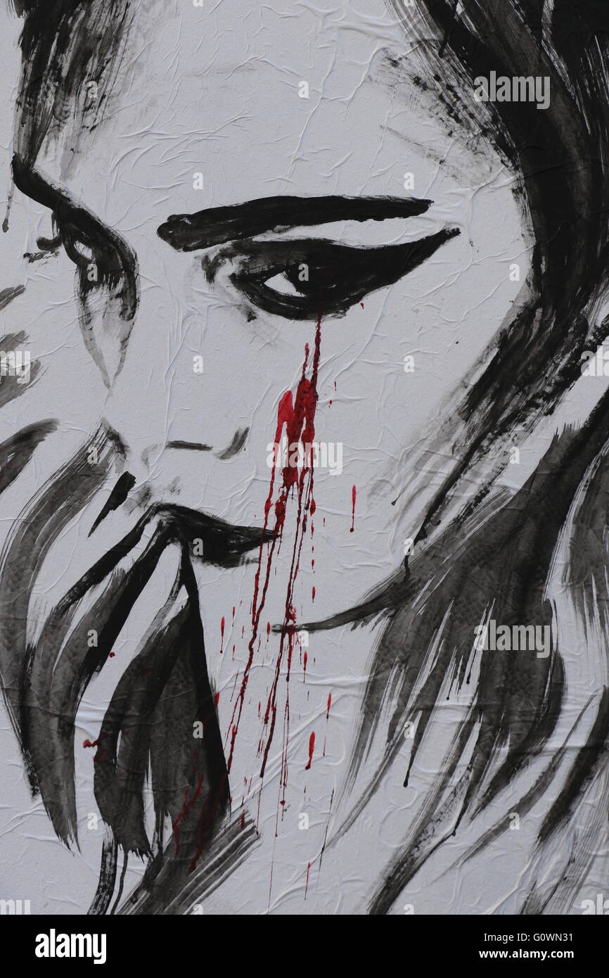 Heartbroken Girl Crying Blood