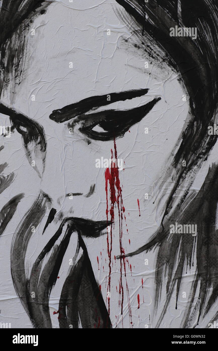 Heartbroken Girl Crying Blood