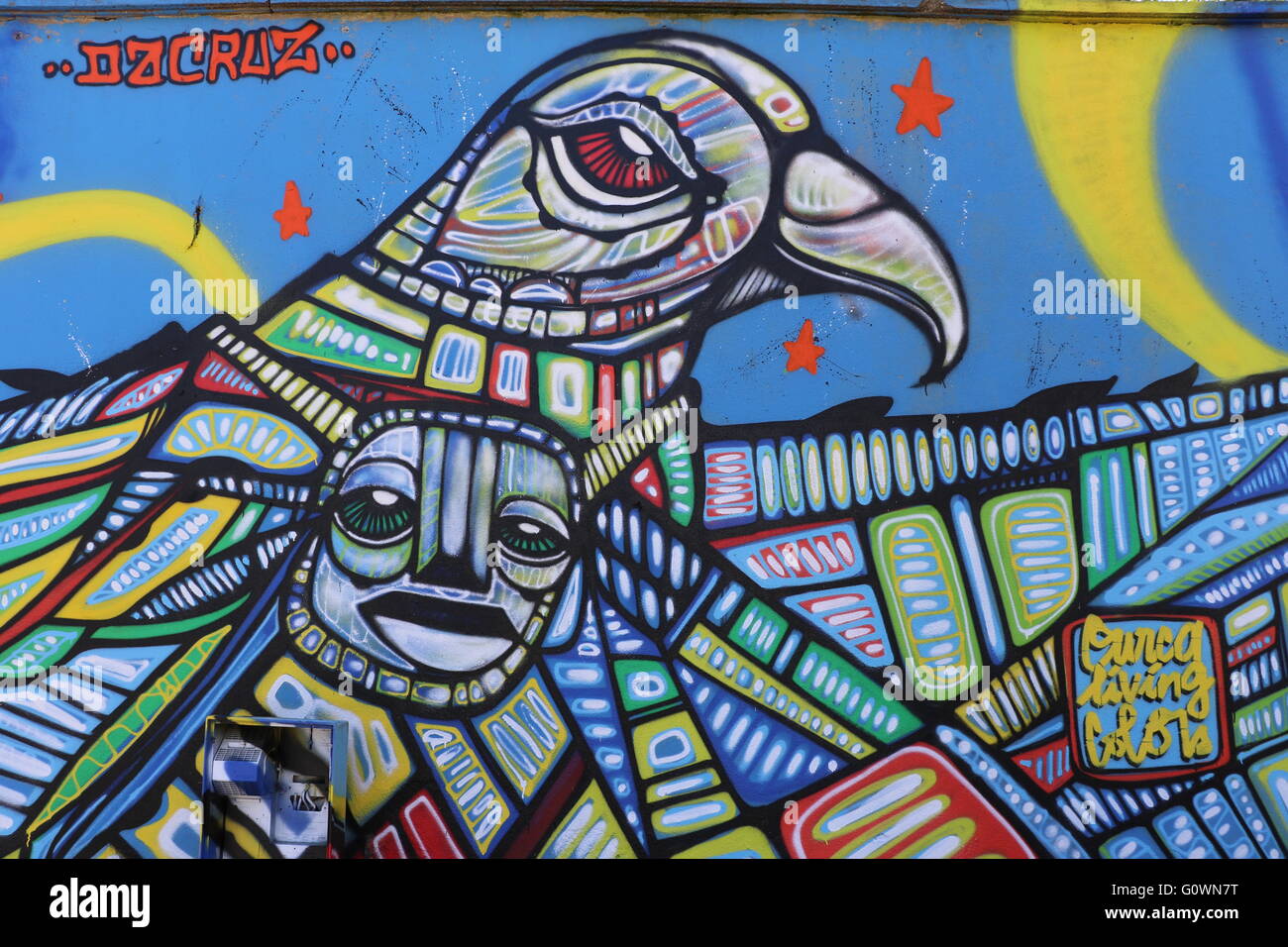 Street art in Paris representing a strange bird Stock Photo - Alamy