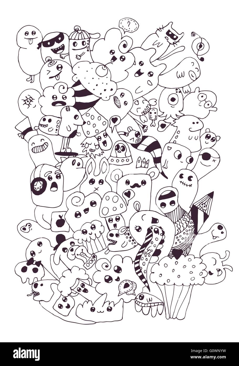 Funny doodle vector Stock Vector Image & Art - Alamy