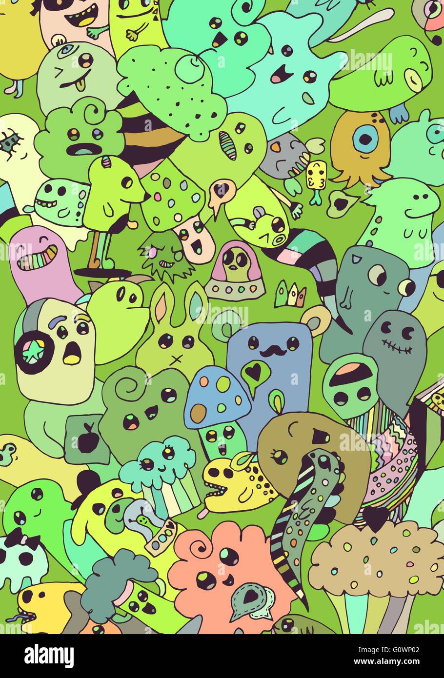 Funny doodle vector Stock Vector Image & Art - Alamy