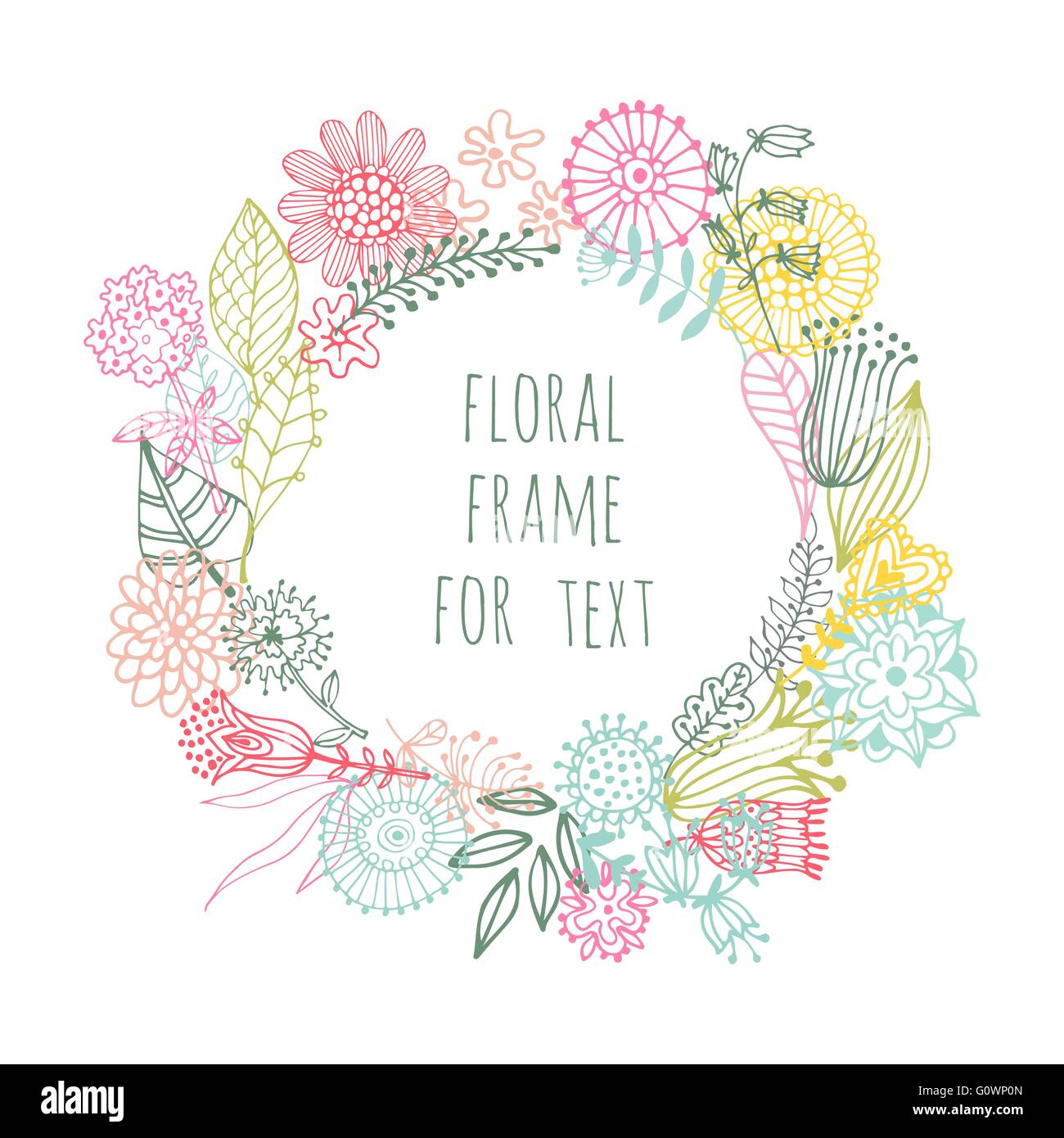 hand painted floral frame Stock Vector Image & Art - Alamy