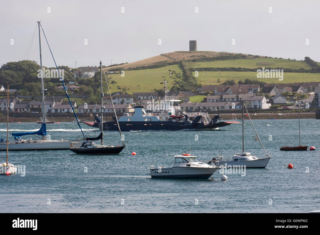 Strangford Ferry crossing Strangford Lough in Northern Ireland. The ...