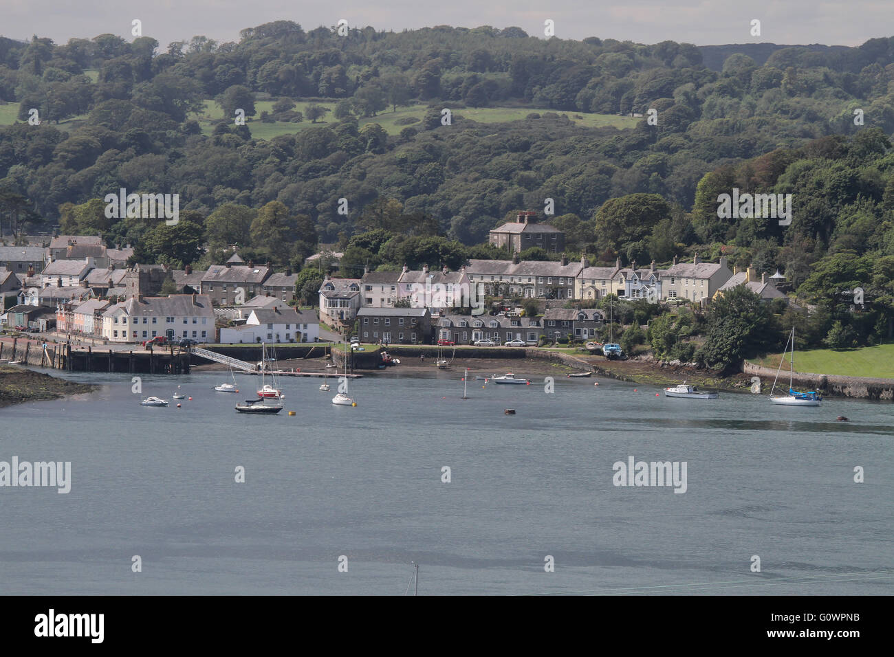 Boats and the seafront at the village of Strangford, Strangford Lough ...