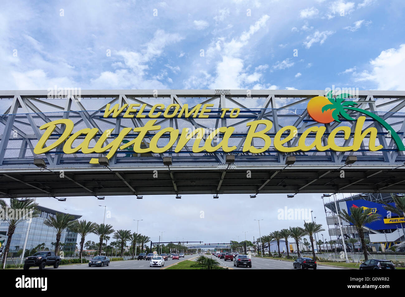 Welcome to Daytona Beach sign on International Speedway Blvd Stock ...