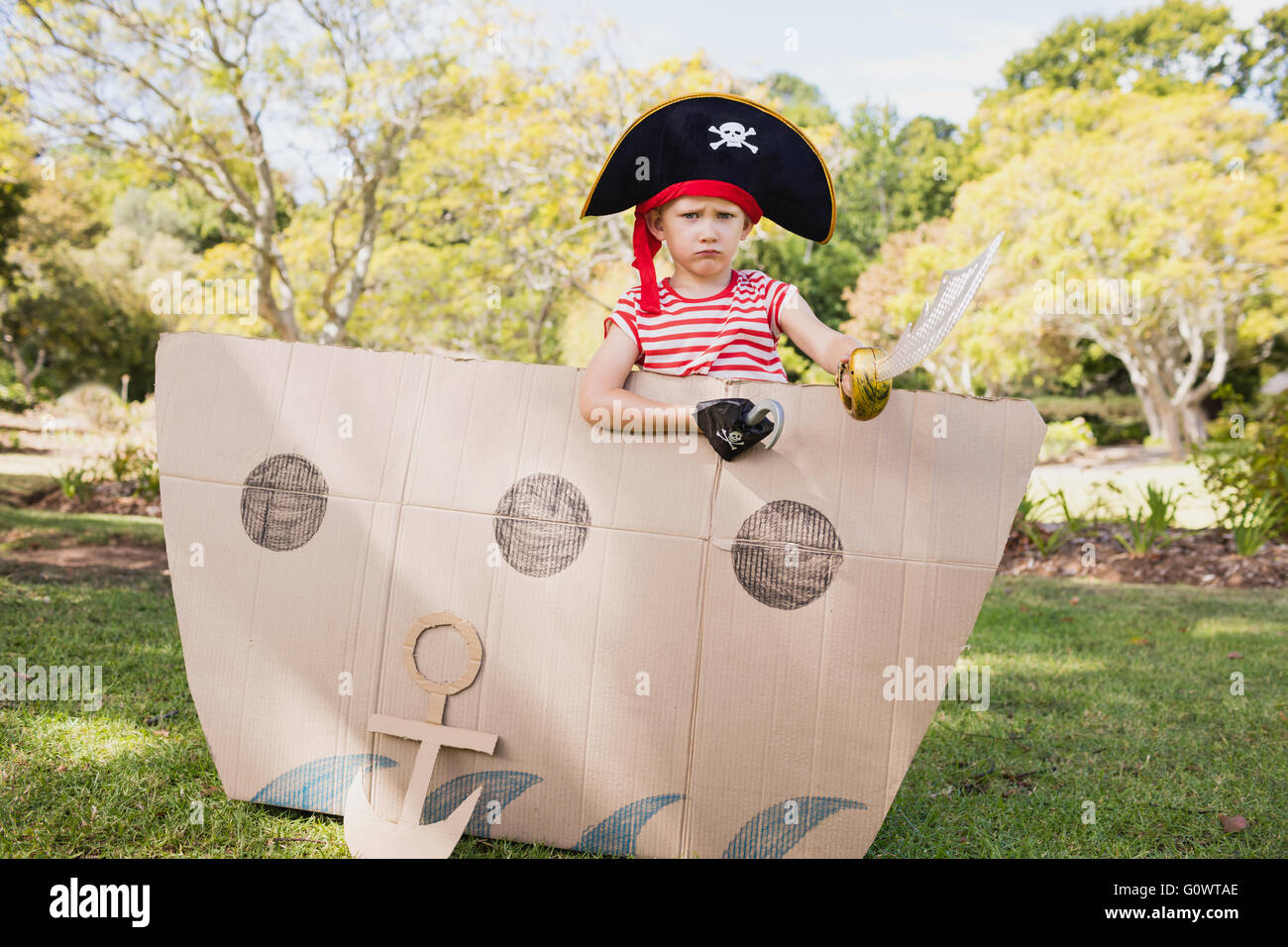 Boy (play or plays or playing) pirate High Resolution Stock Photography ...