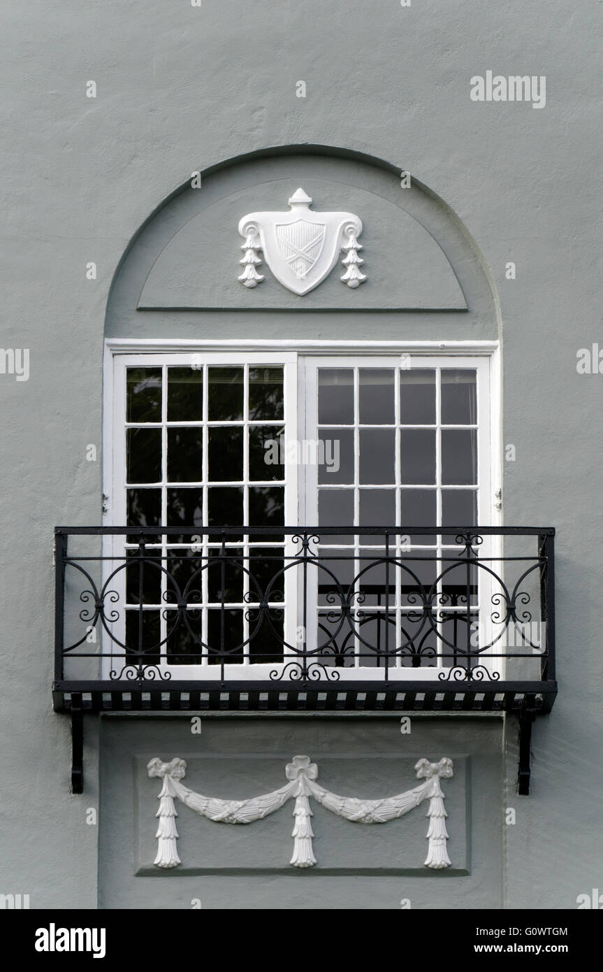 Neoclassical designs surrounding the window of an apartment in ...