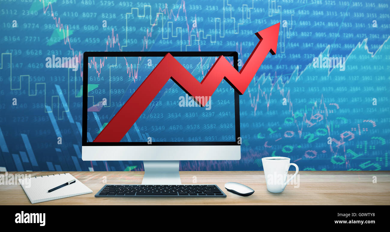 Composite image of image of a virtual desk Stock Photo - Alamy