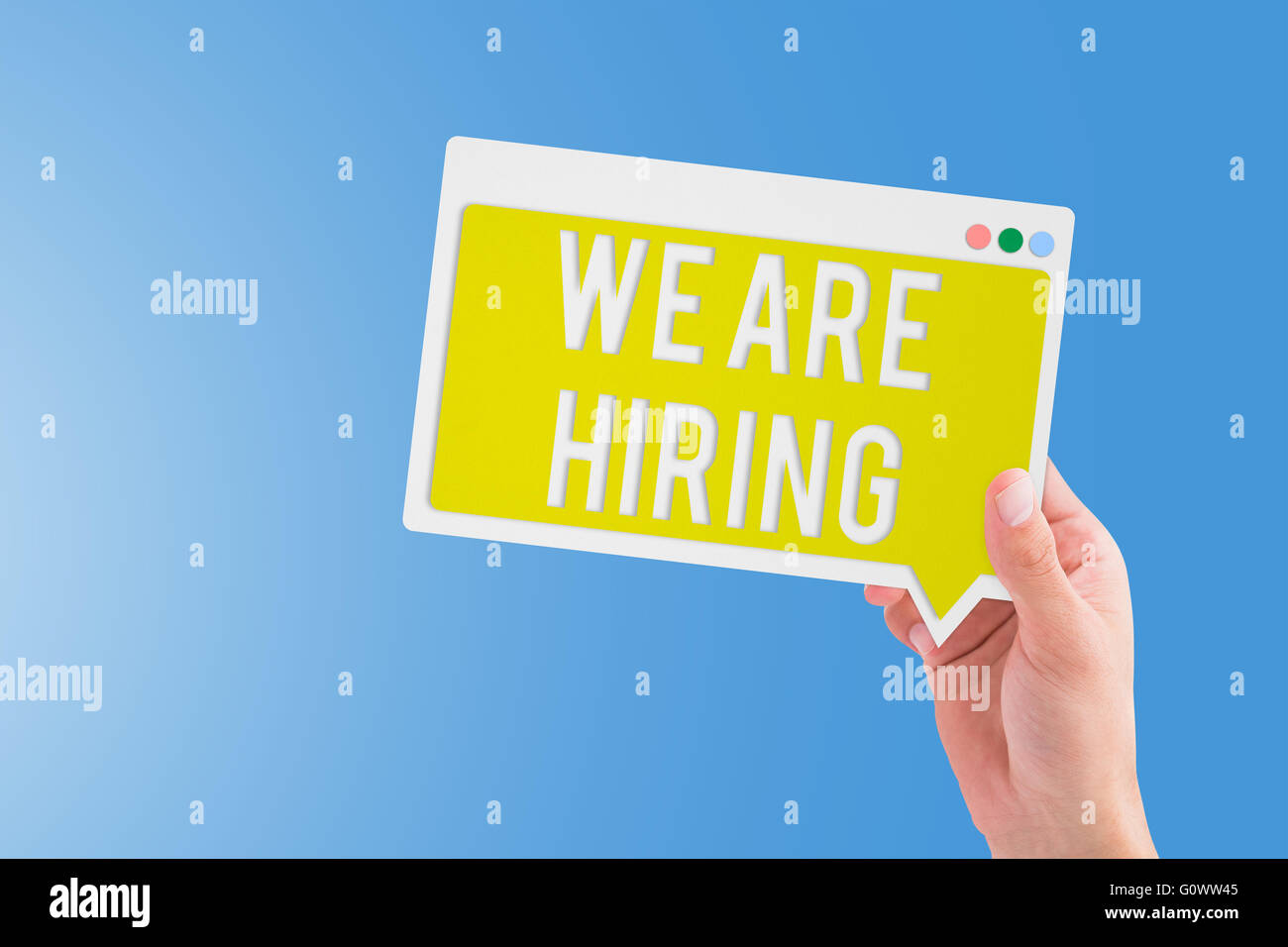 Composite image of we are hiring message Stock Photo - Alamy