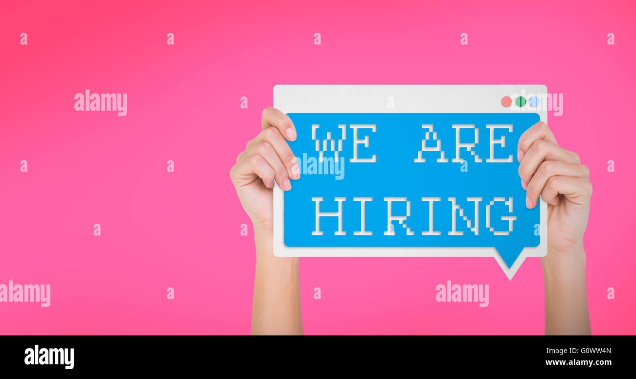 Composite image of hand showing card Stock Photo - Alamy