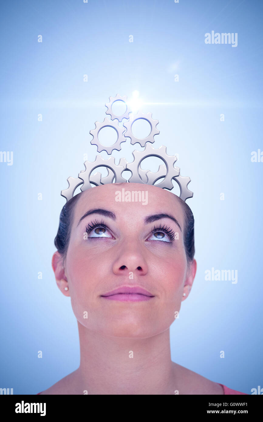 Beautiful woman looking up hi-res stock photography and images - Alamy