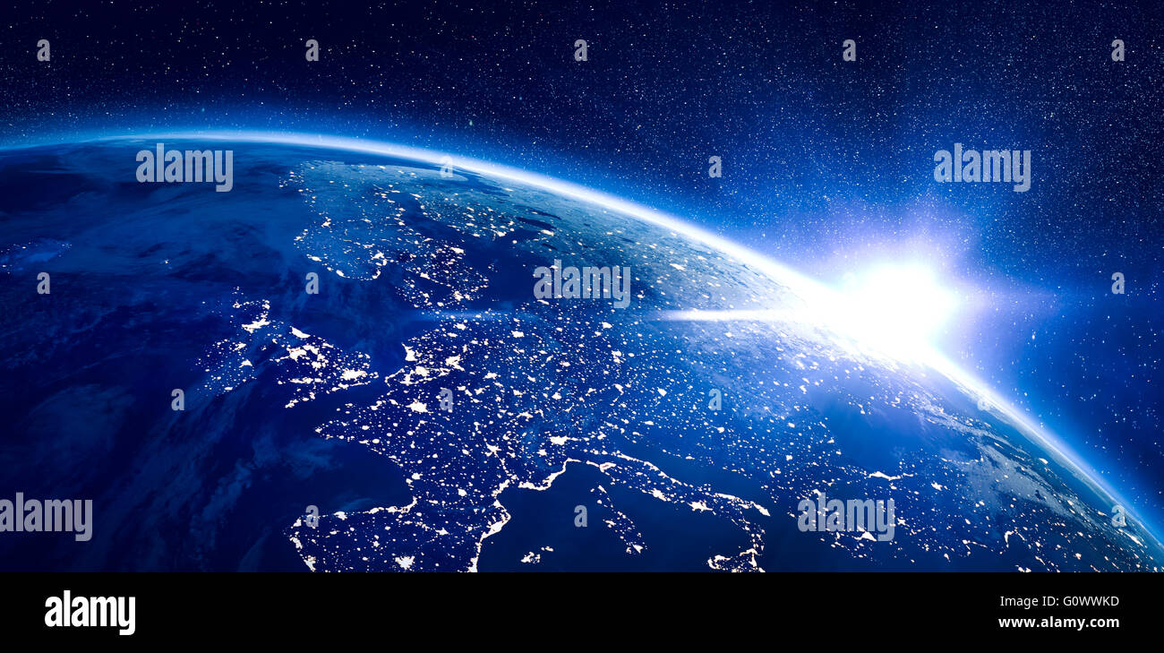Aerial view of the Earth Stock Photo - Alamy