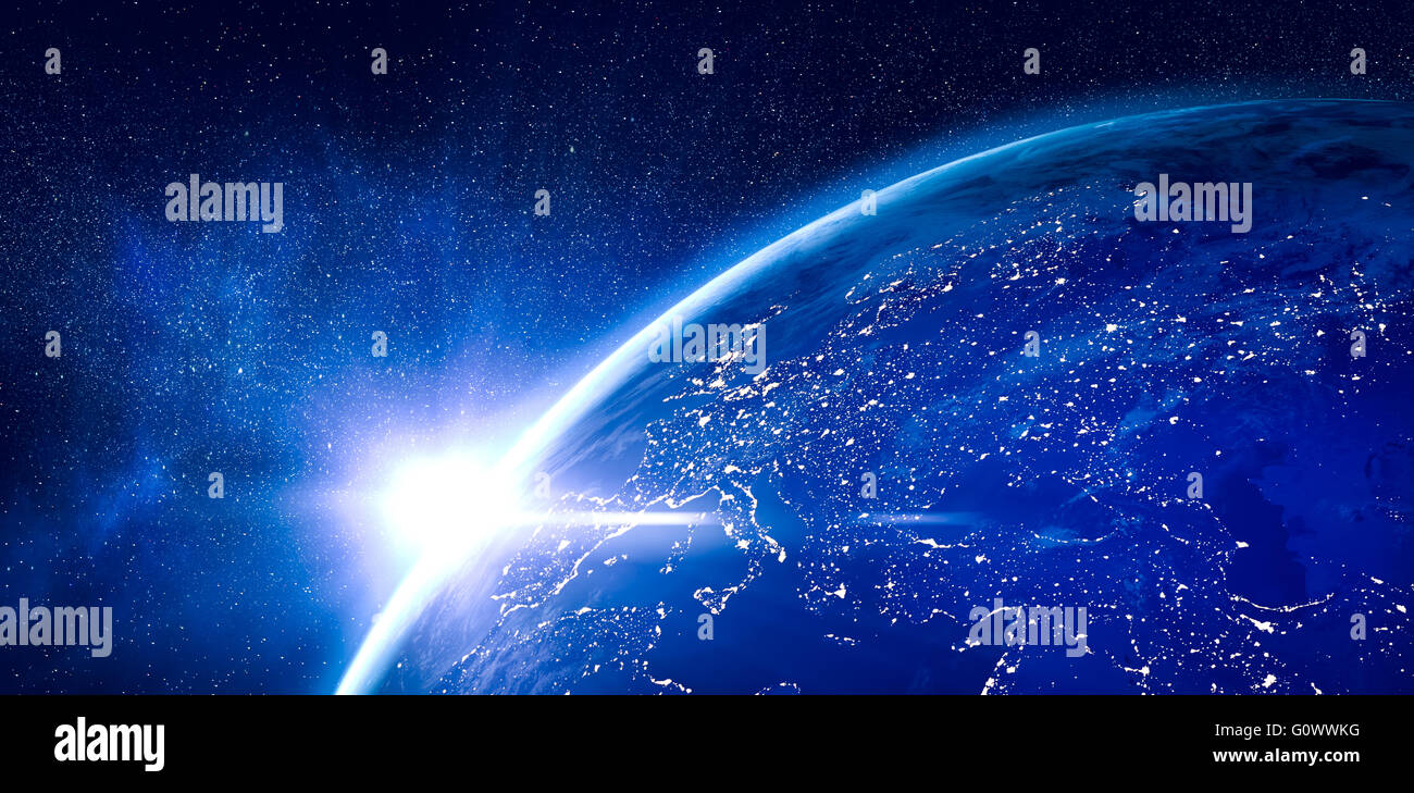 Aerial view of the Earth Stock Photo - Alamy