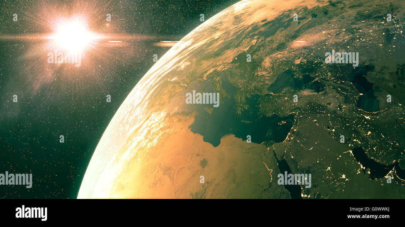 Aerial view of the Earth Stock Photo - Alamy