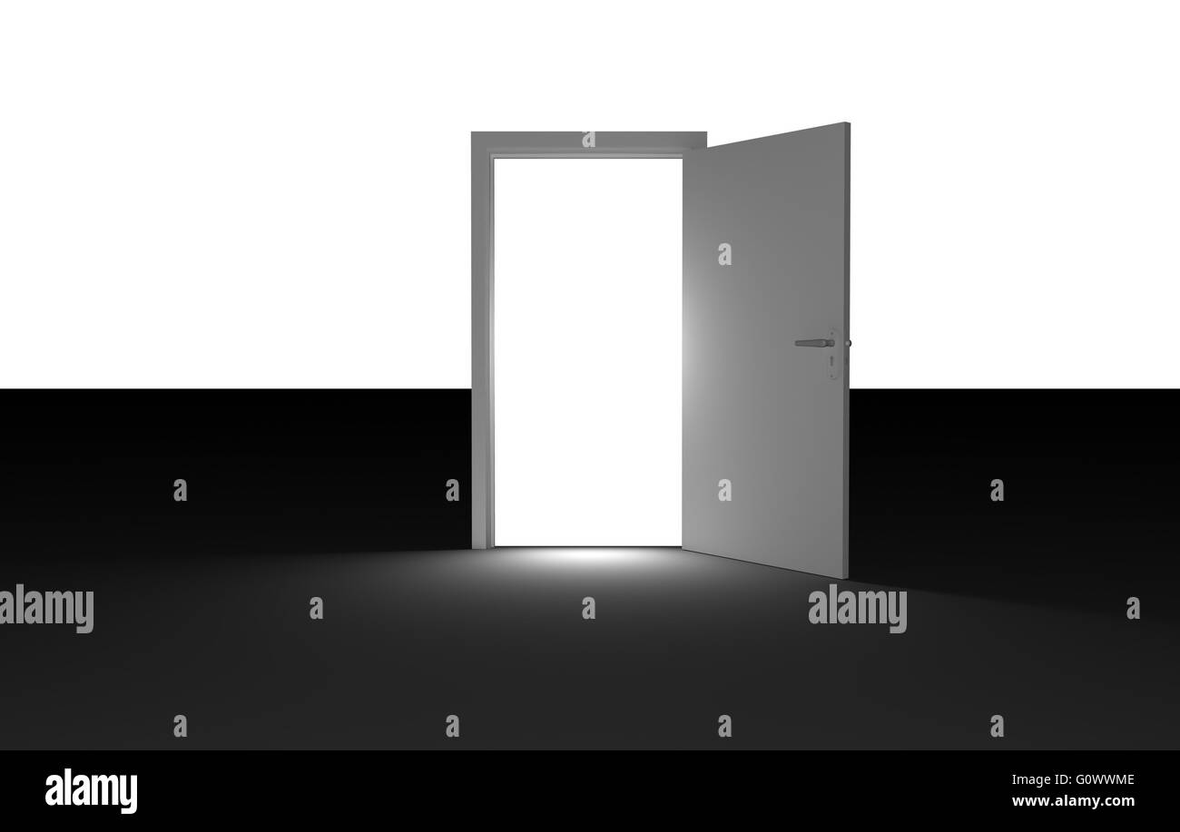 Illustration of open door Stock Photo - Alamy