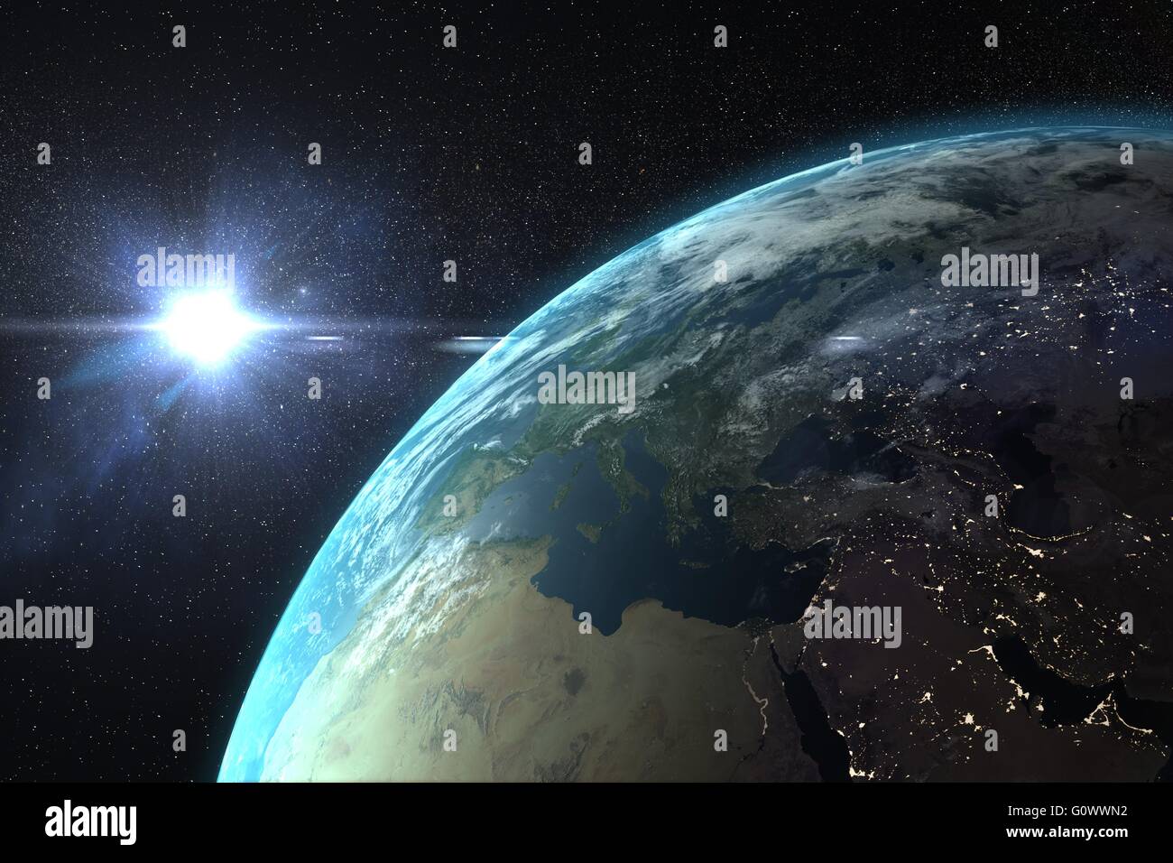 Aerial view of the Earth Stock Photo - Alamy